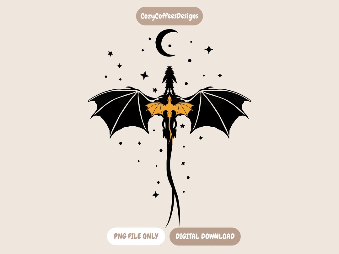 Fourth Wing Dragon | the Empyrean Series Inspired | Bookish PNG - Etsy