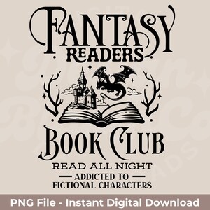 Fantasy Readers Book Club PNG: Dragon Castle Design (digital Download ...