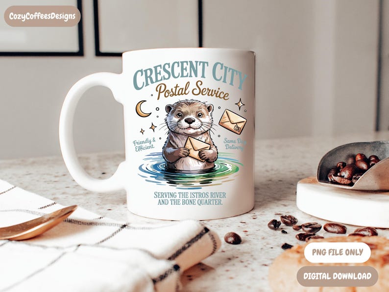 Otter Postal Service PNG | Crescent City Inspired | Bookish Digital ...