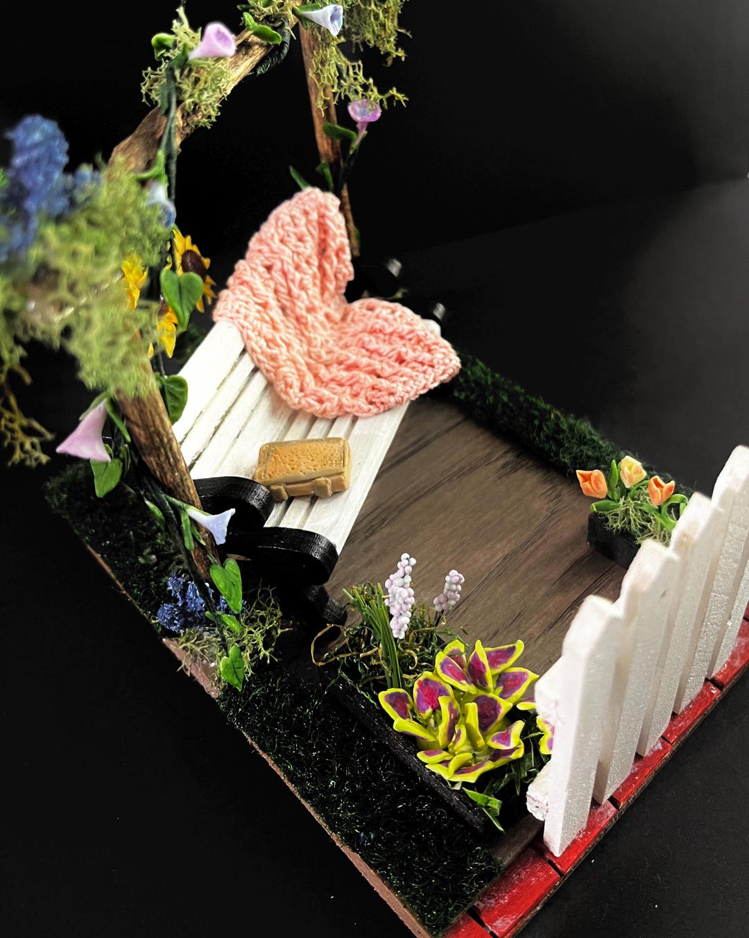 Flower Garden With Bench Diorama - Etsy