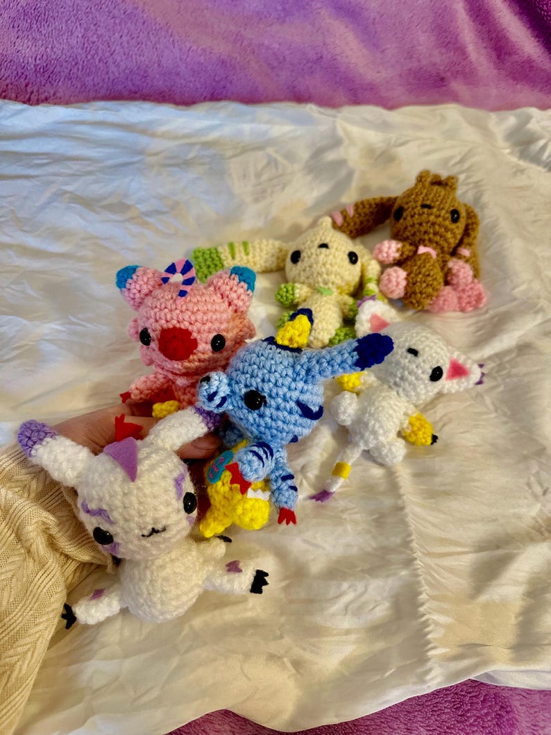 Chibi Digimon - Gatomon, Lopmon, Terriermon, Biyomon, Palmon, Gabumon ...