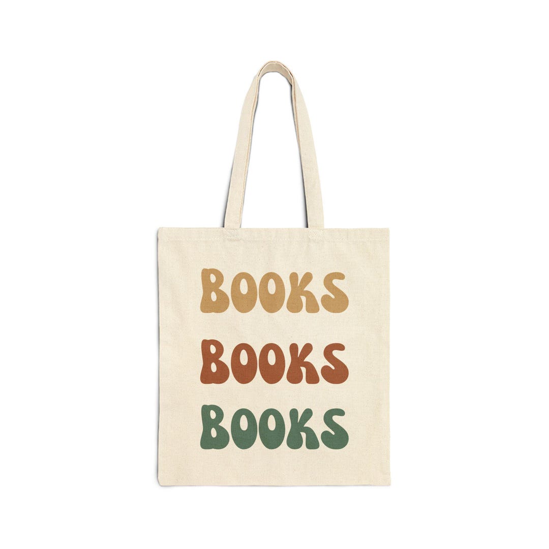 Book Lovers Canvas Tote Bag, Literary Tote, Library Bag, Bookworm Gift ...