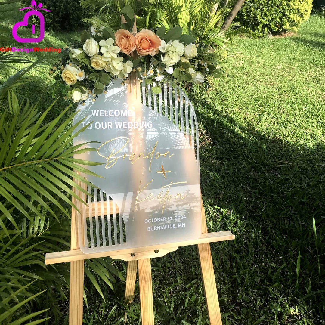 Frosted Acrylic Wedding Welcome Sign ,acrylic Welcome Sign, Wedding ...