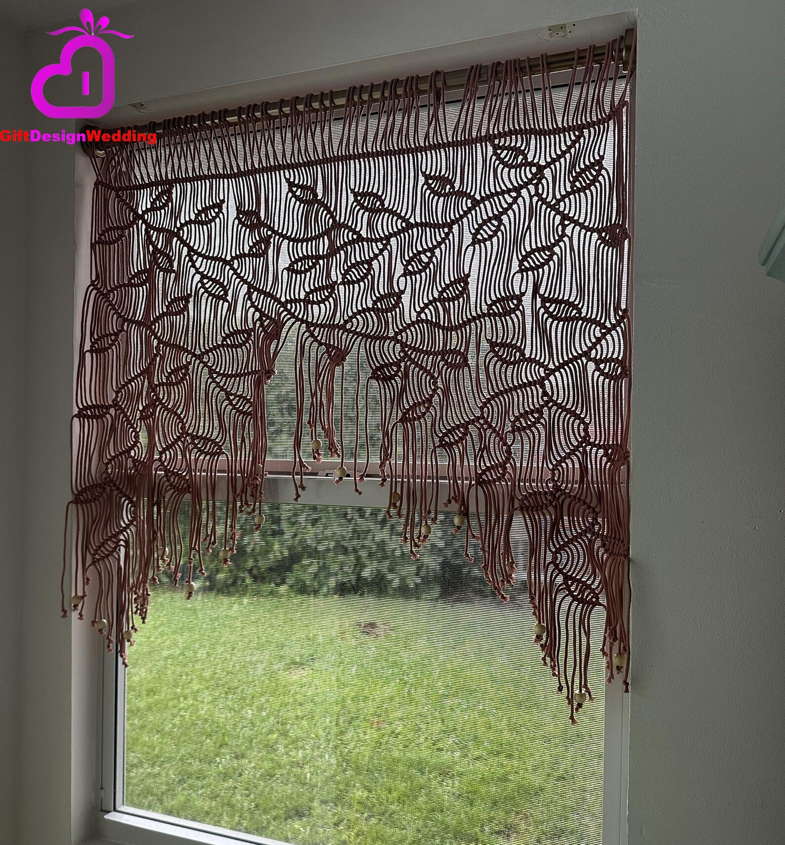 Boho Curtains, Macrame Curtains, Macrame Leaf Wall Hanging, Macrame ...