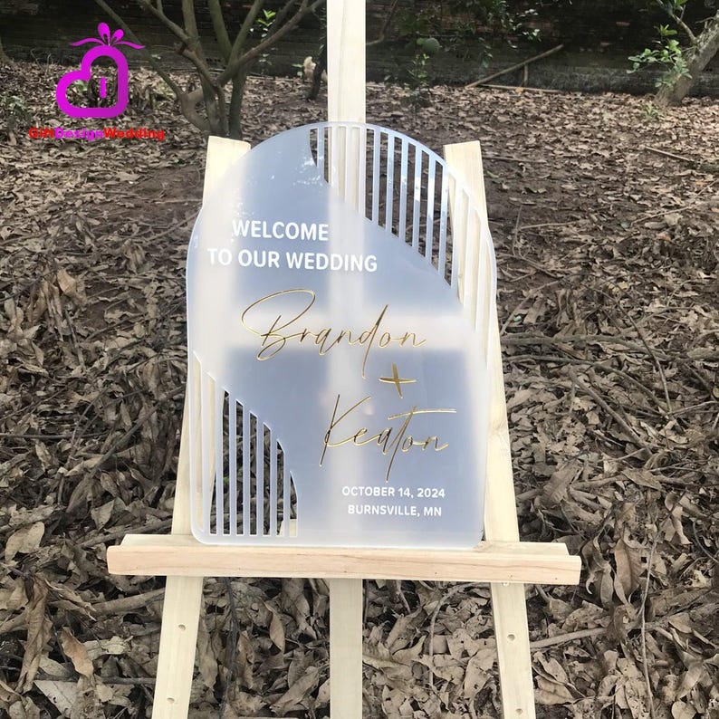 Frosted Acrylic Wedding Welcome Sign ,acrylic Welcome Sign, Wedding ...