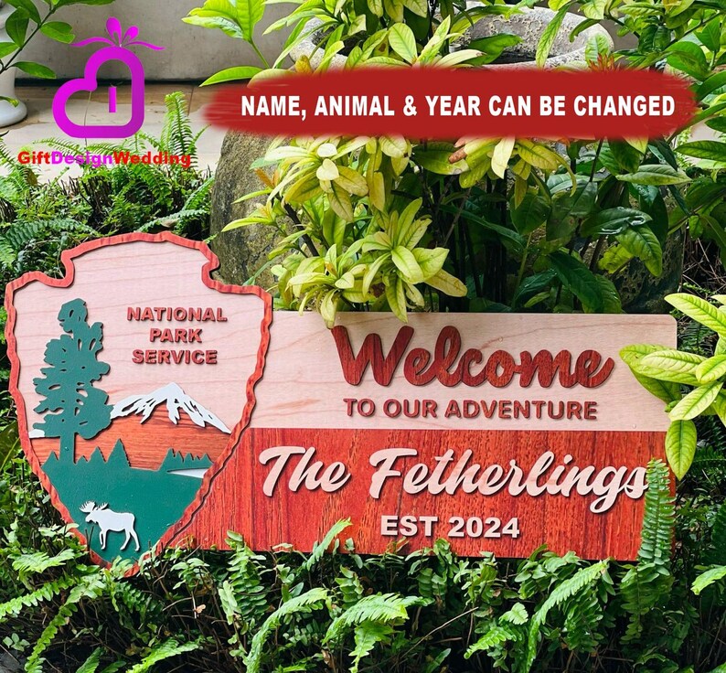 National Park Custom Sign 3D, NPS Welcome Replica, Wedding, Camp Sign ...