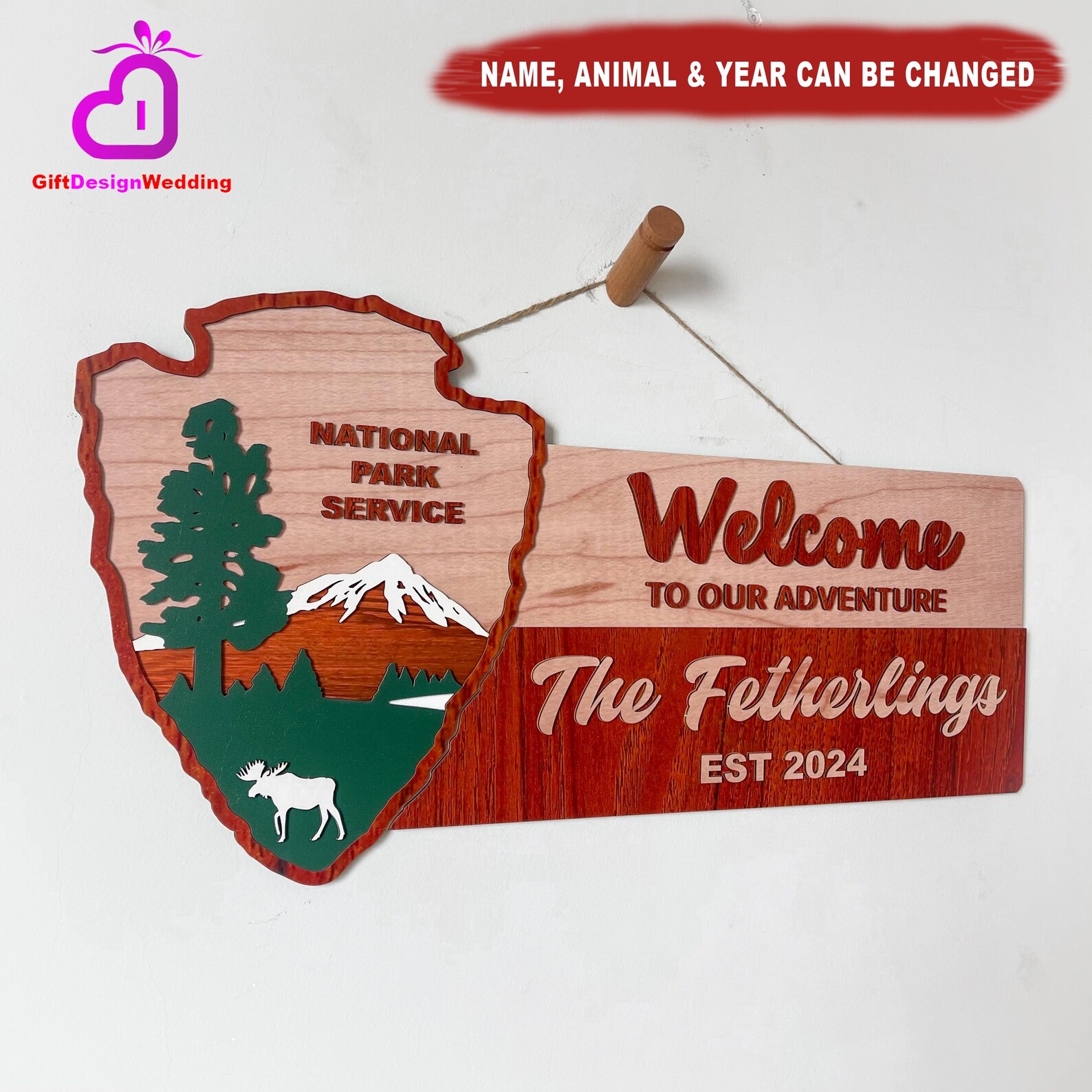 National Park Custom Sign 3D, NPS Welcome Replica, Wedding, Camp Sign ...