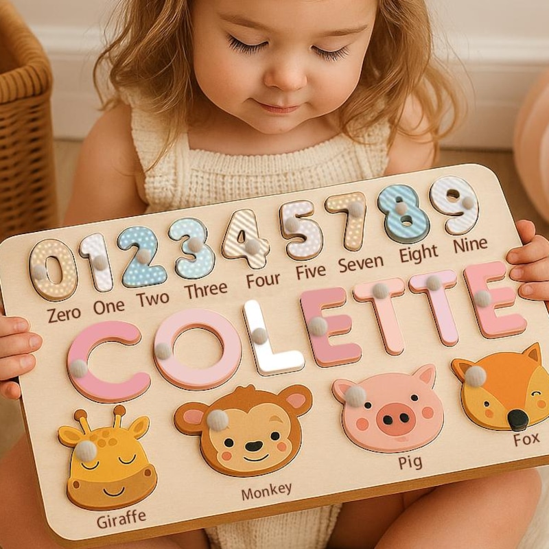 Wooden Puzzle Baby - Etsy