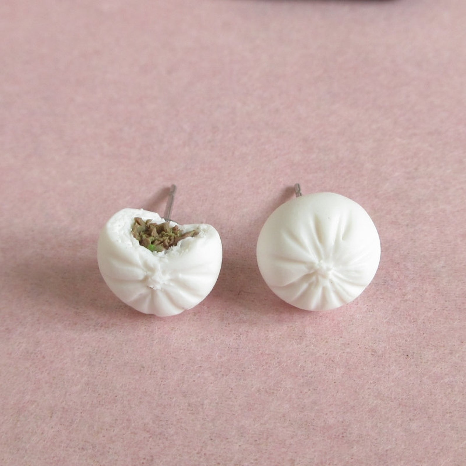Miniature Bun Earrings Dim Sum Earrings Faux Food Jewelry - Etsy