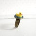 Cute Yellow Duck Ring, Sea Blue Glass Beads Adjustable Ring - Etsy