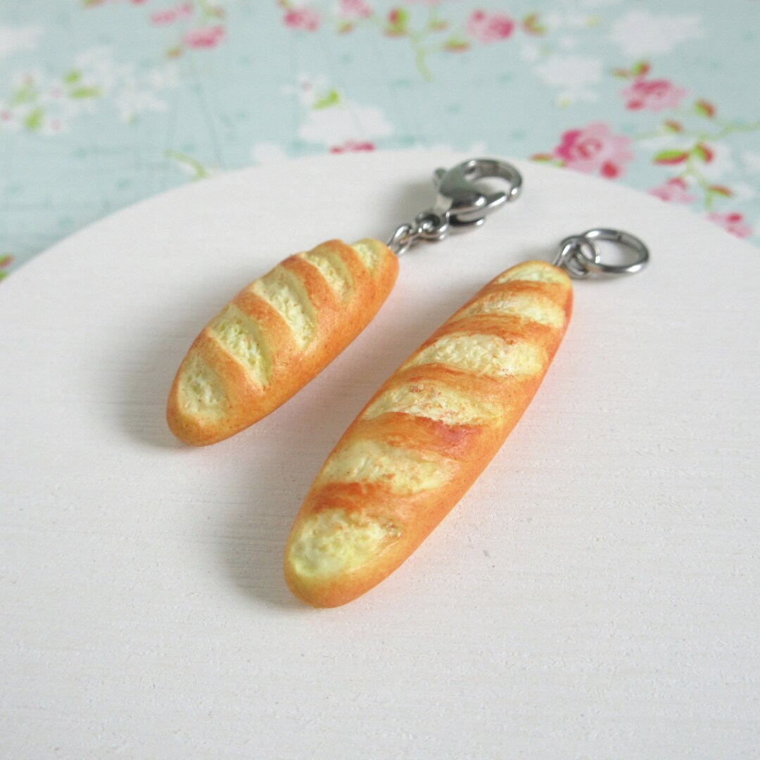 Baguette Charm, Miniature Stick Bread, Add on Keychain, Bakery Gifts ...