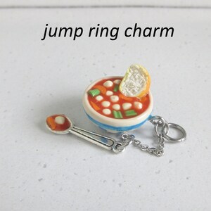 Vegetable Soup Charm, Bowl of Soup With Baguette Bread and Silver Spoon ...