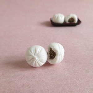 Miniature Bun Earrings Dim Sum Earrings Faux Food Jewelry - Etsy