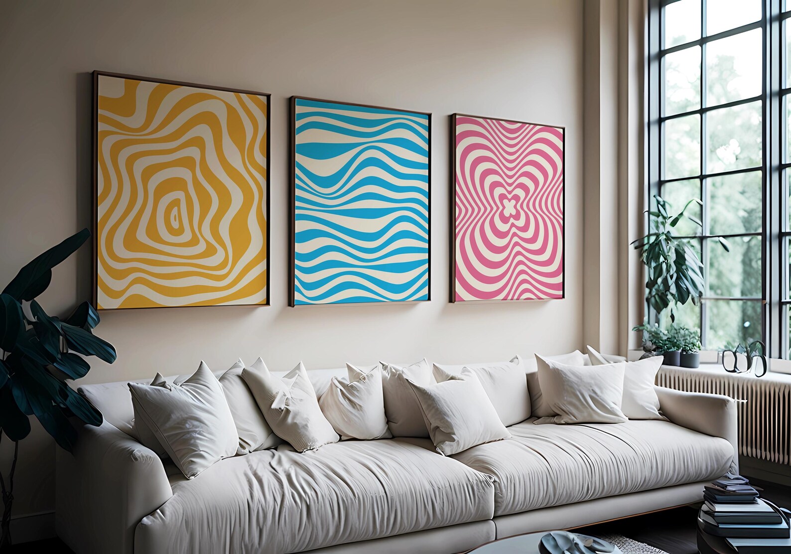 Colorful Wall Art Bold Abstract Set of 3 Prints Modern Wall Art ...