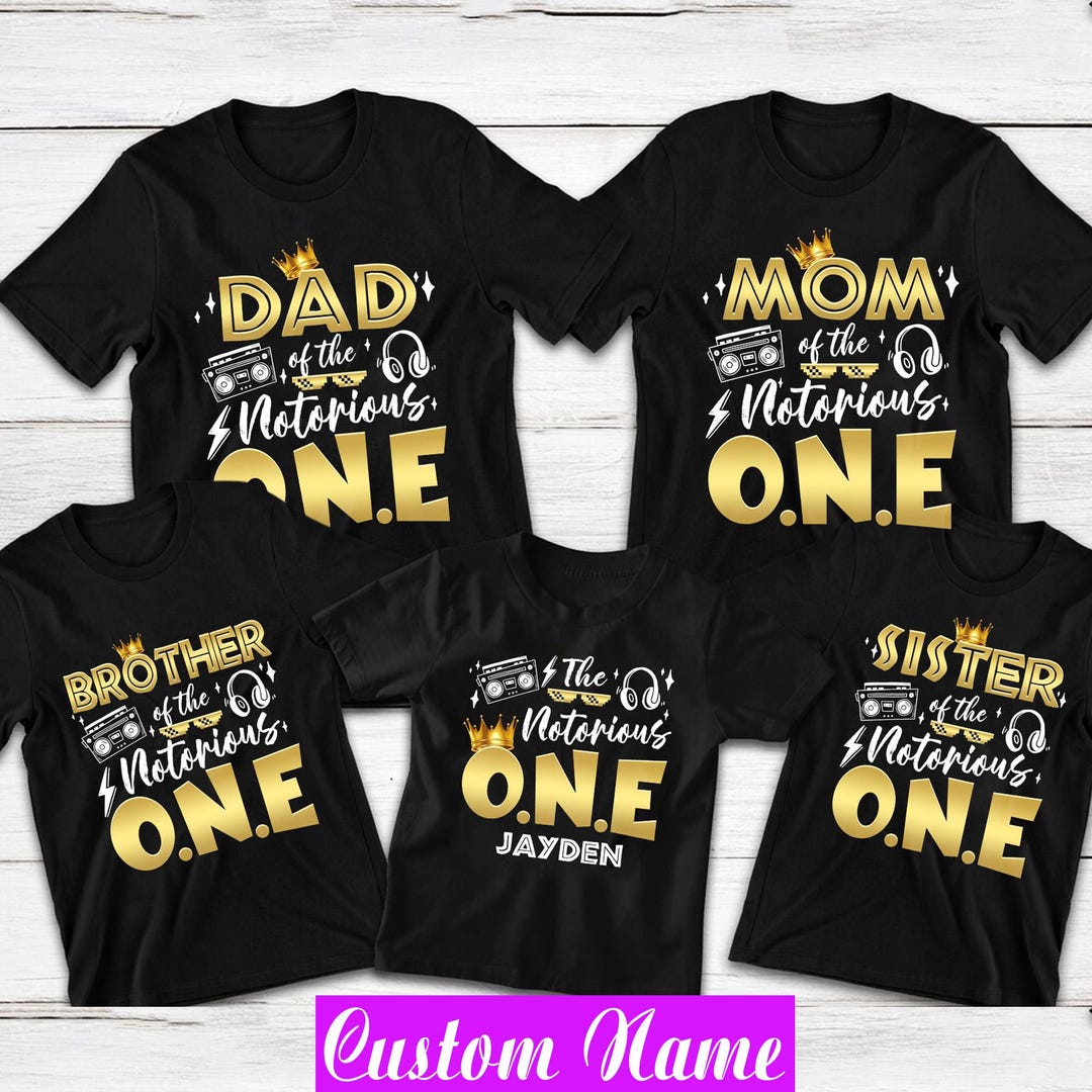 Notorious One Birthday Family Shirts: Personalized Matching Tees - Etsy