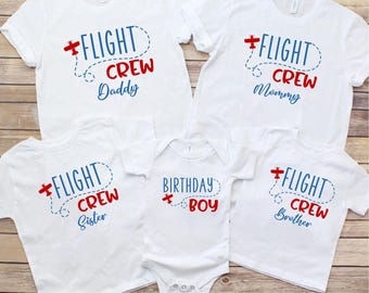 Custom Flight Crew Shirt, Airplane Birthday Family Shirts,aviation ...