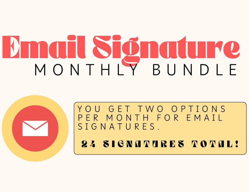 Monthly Email Signatures - Etsy