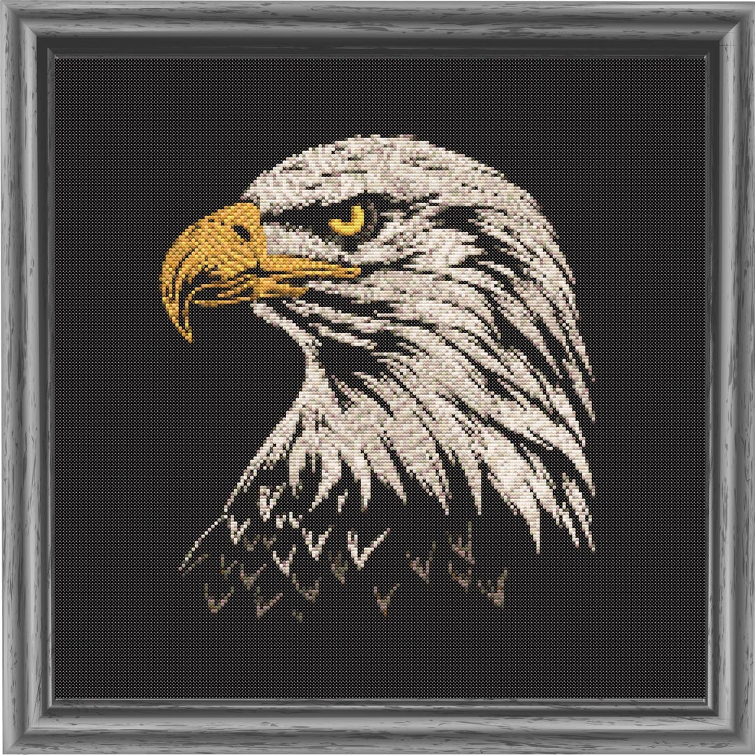 Bald Eagle Cross Stitch Pattern, Majestic Bird Embroidery PDF ...