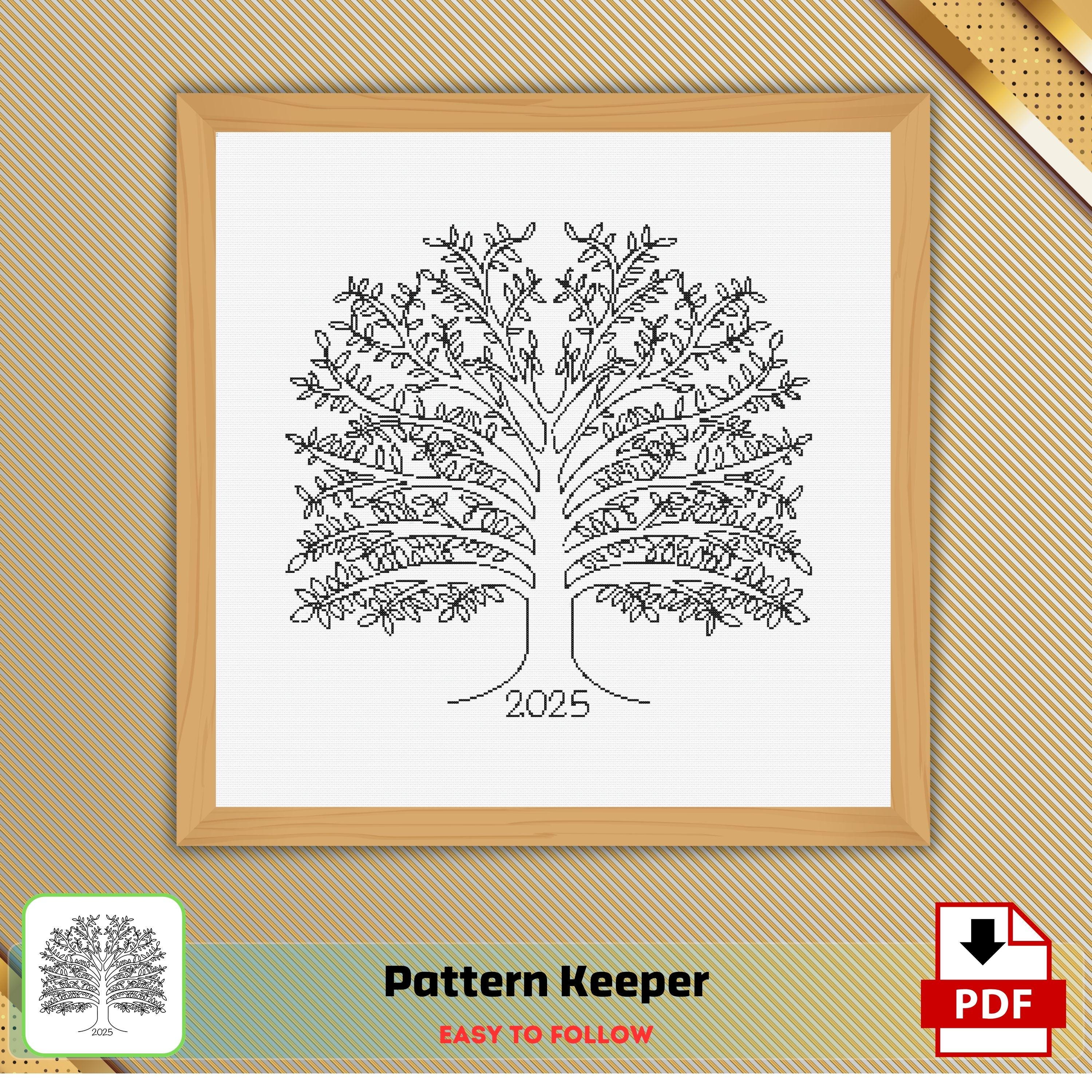 2025 Temperature Tree Cross Stitch Pattern, Yearly Climate Chart ...