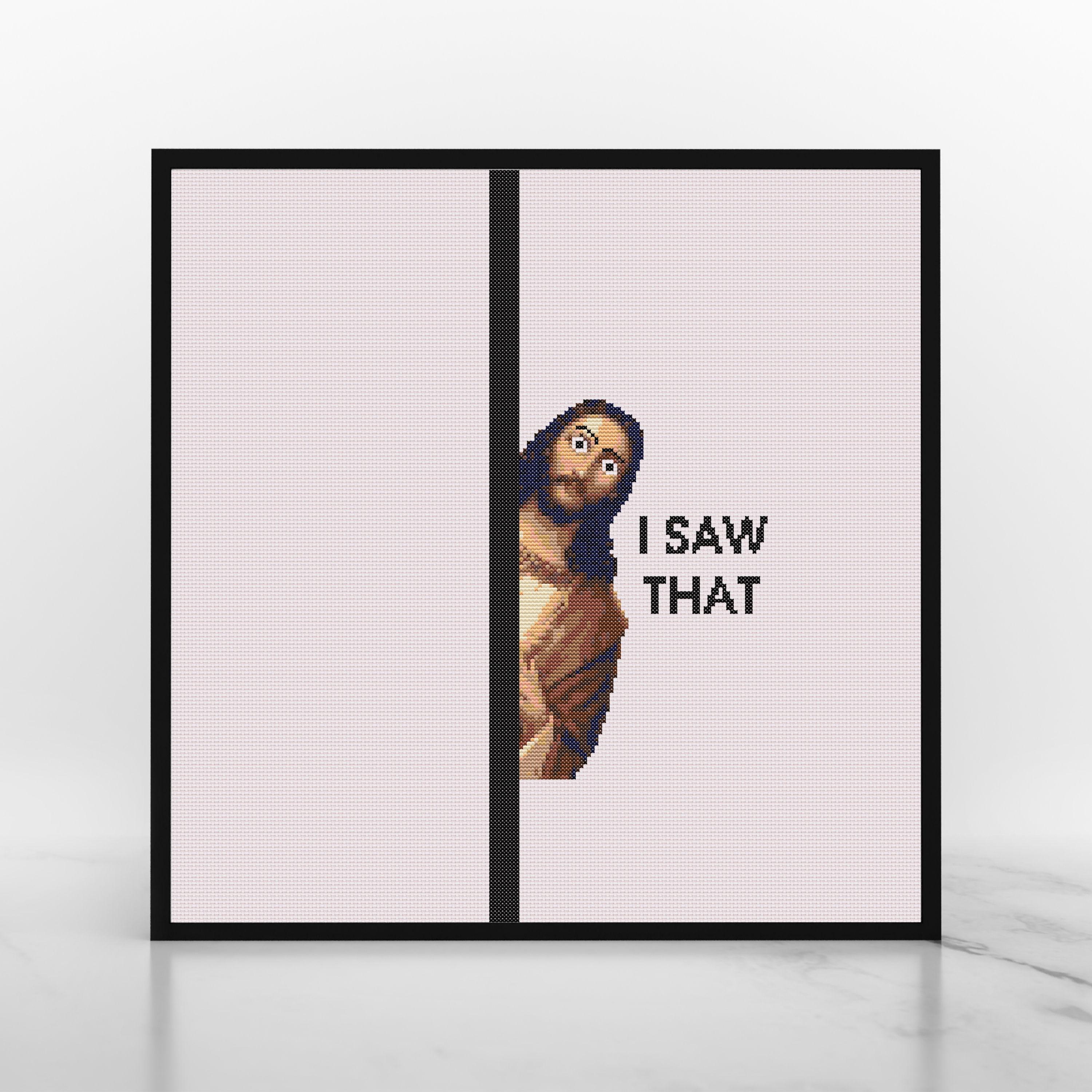 Peeking Jesus Cross Stitch Pattern: Funny Meme Xstitch (digital PDF) - Etsy