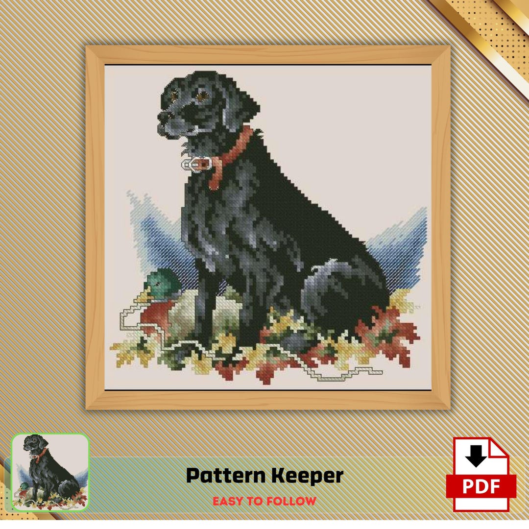 Labrador Cross Stitch Pattern 5 Instant PDF Download - Black Dog ...