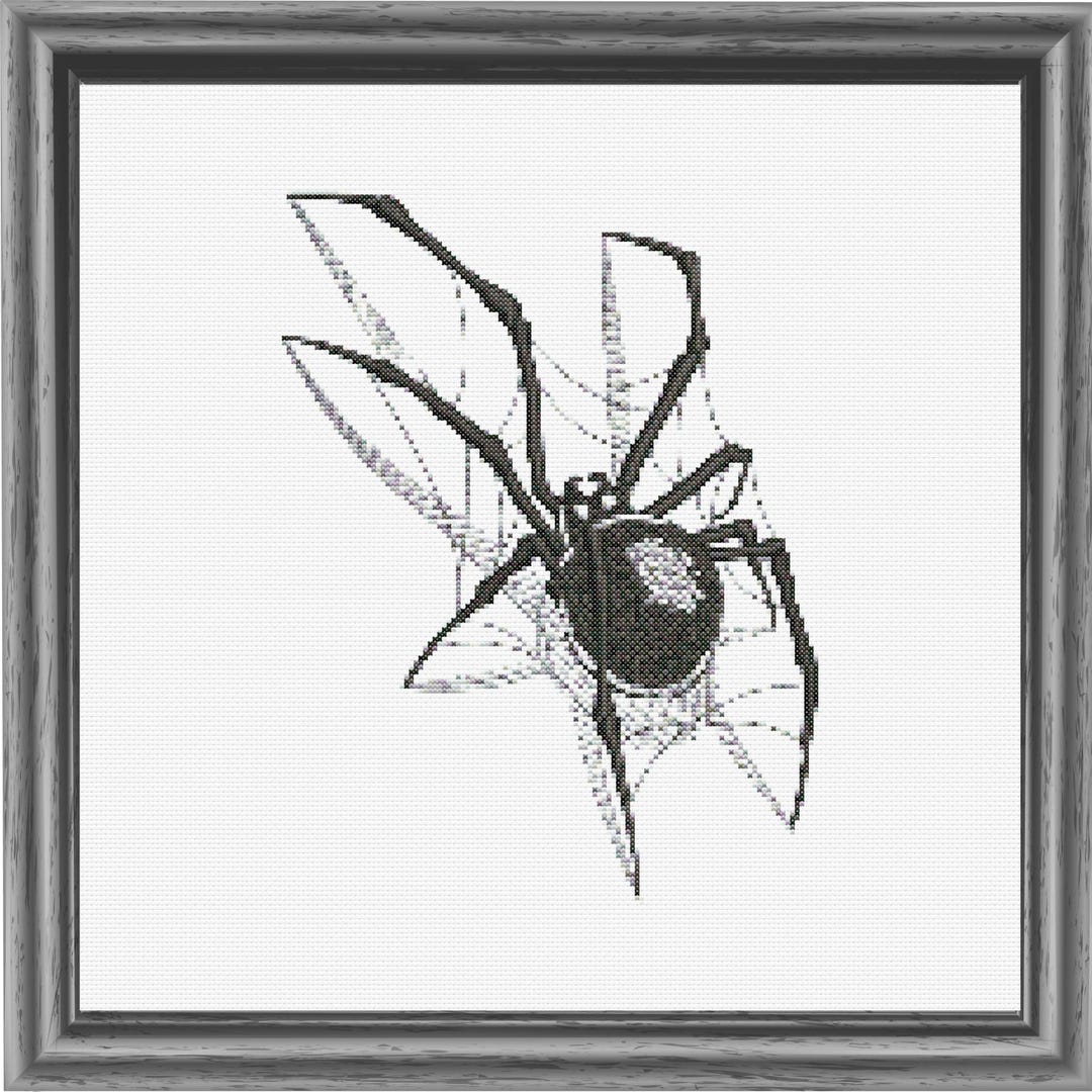 Black Widow Spider Cross Stitch Pattern: Gothic Halloween Embroidery ...