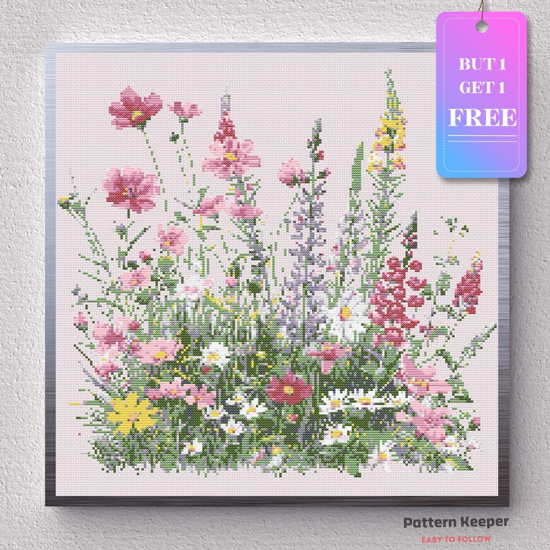 Wildflowers Cross Stitch Pattern Instant PDF Download - Wildflower ...