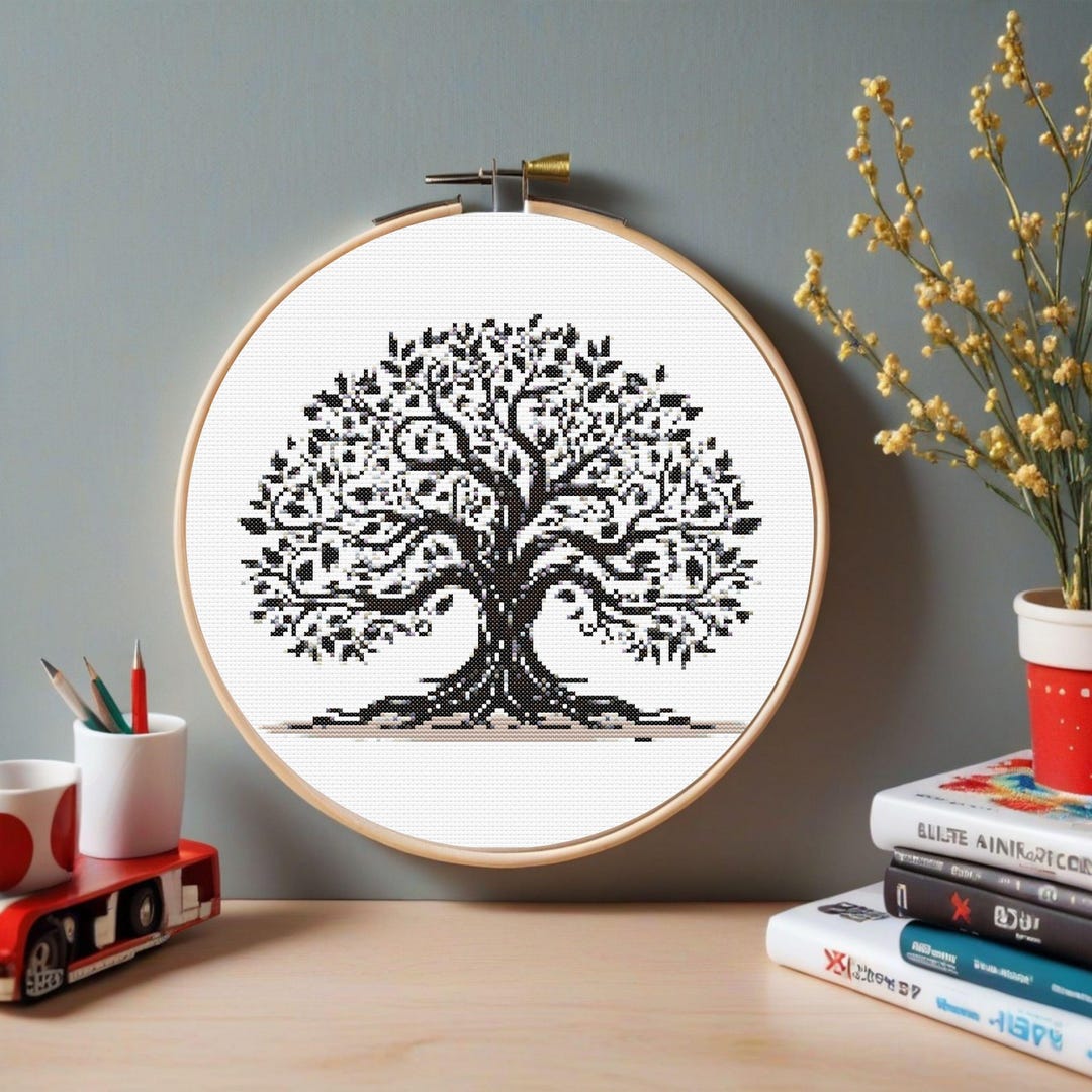 Tree of Life Cross Stitch Pattern - Spiritual Memory Tree Embroidery ...