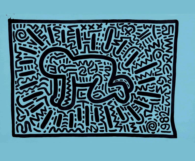 Keith Haring, 'blue', Fine Art Print, Various Sizes - Etsy