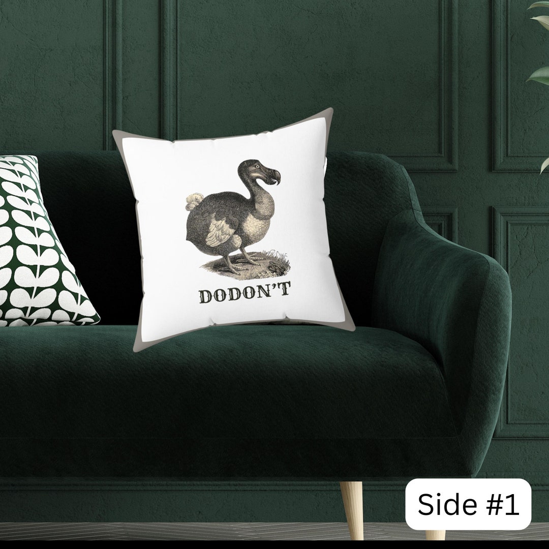 Dodon't Vintage Dodo Bird Pillow | Decorative Throw Pillow, Funny Home ...