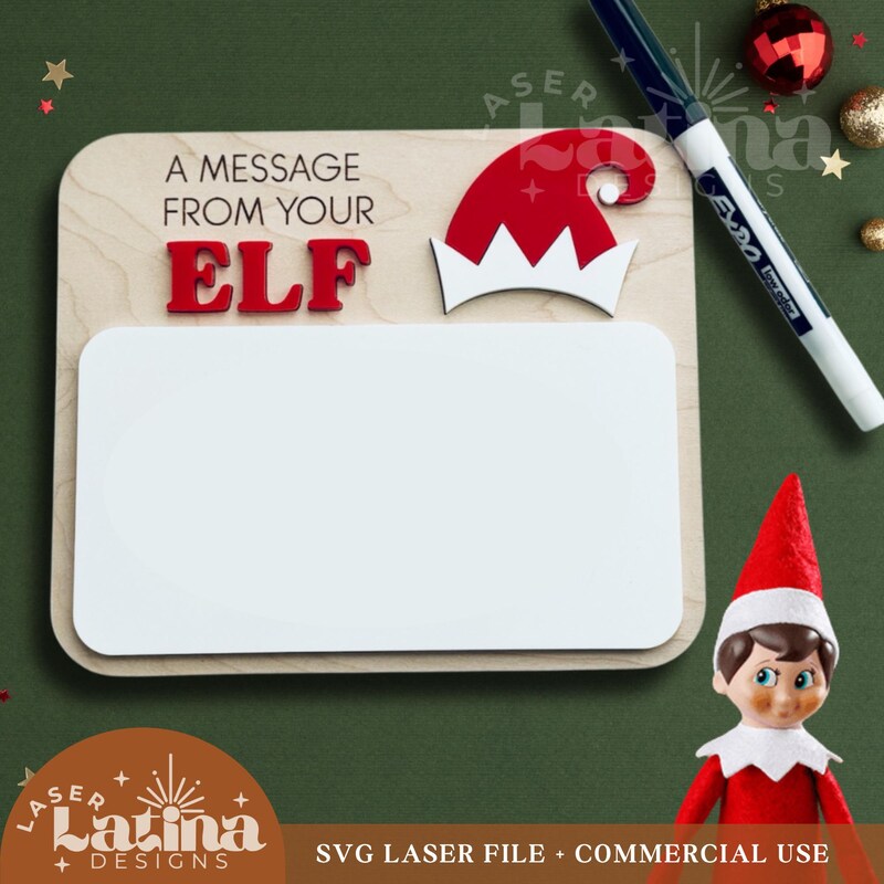 Elf Note Board Svg - Etsy