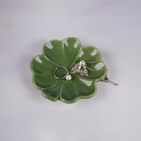 Pottery Leaf Trinket Dish - Etsy UK