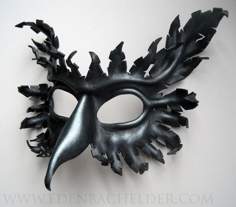 Griffin Leather Mask Hand-painted in Oxidized Iron and Pewter - Etsy