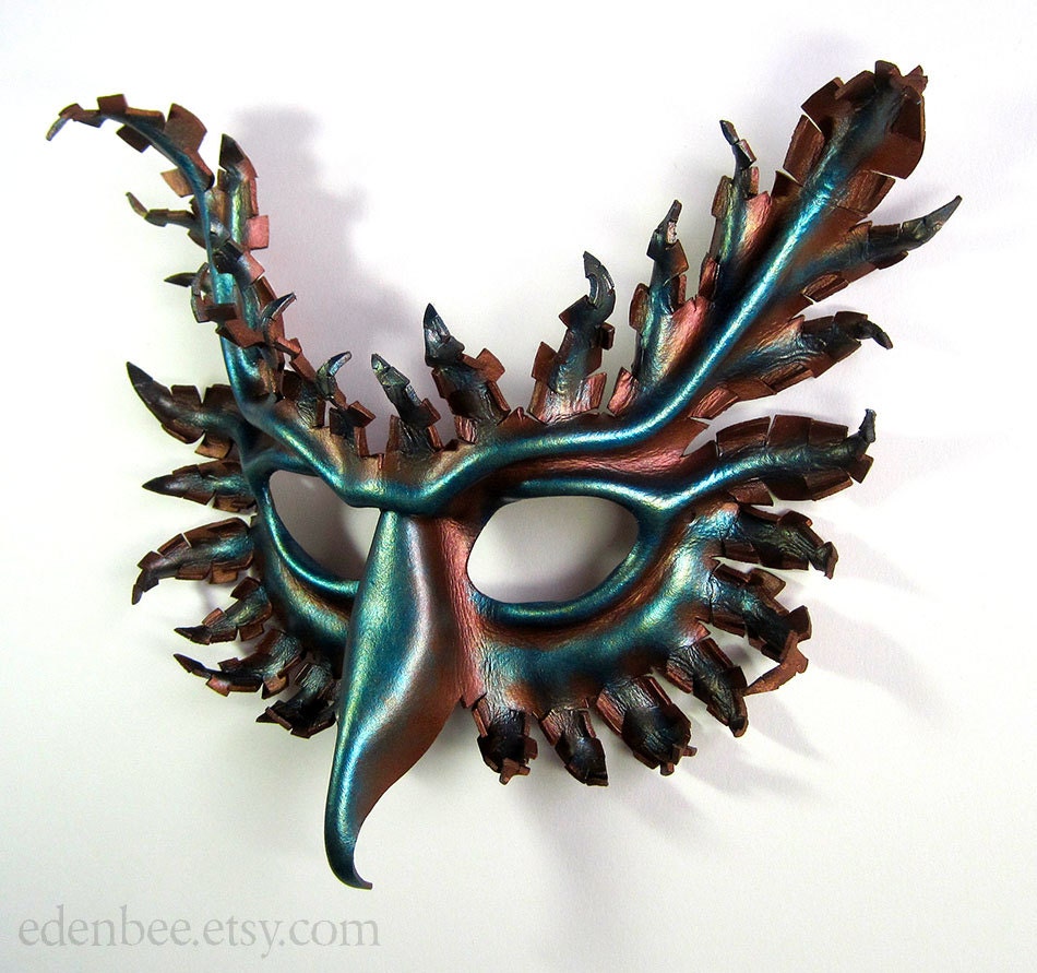 Griffin Leather Mask Hand-painted in Antique Copper and - Etsy