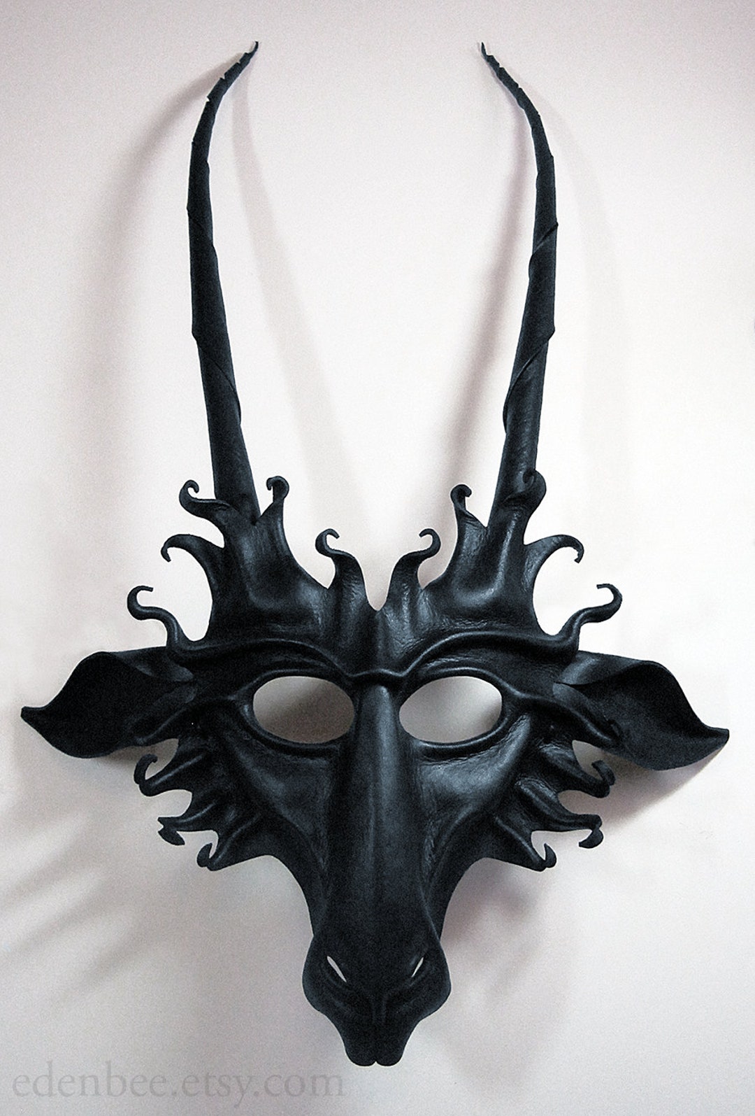 Goat Leather Mask in Semi-gloss Black, Pan, Faun, Baphomet, Capricorn ...