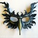 Griffin Leather Mask, Hand-painted in Metallic Blue-green and Green ...