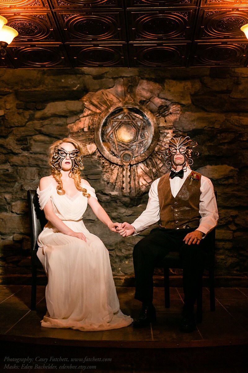 Cthulhu Leather Mask Hand-painted in Black With Metallic - Etsy