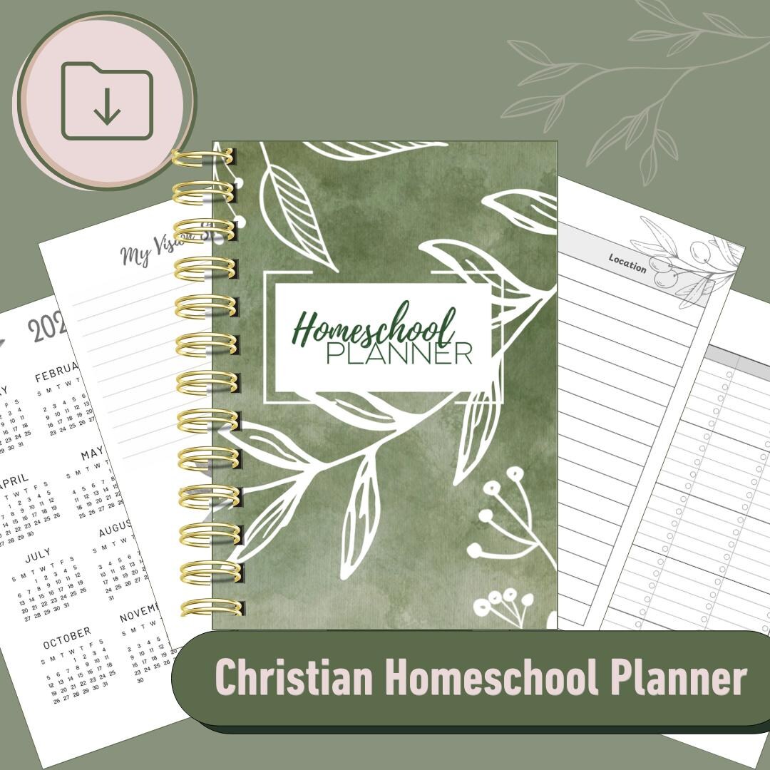 Printable Christian Homeschool Planner Downloadable Undated - Etsy