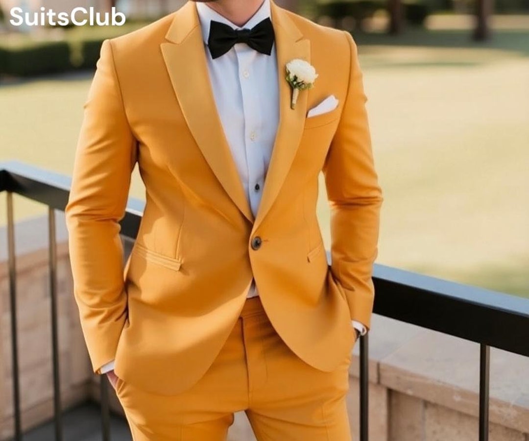 Yellow Tuxedo Suit - Men Wedding Suit - Suit for Men - Groom Wedding ...