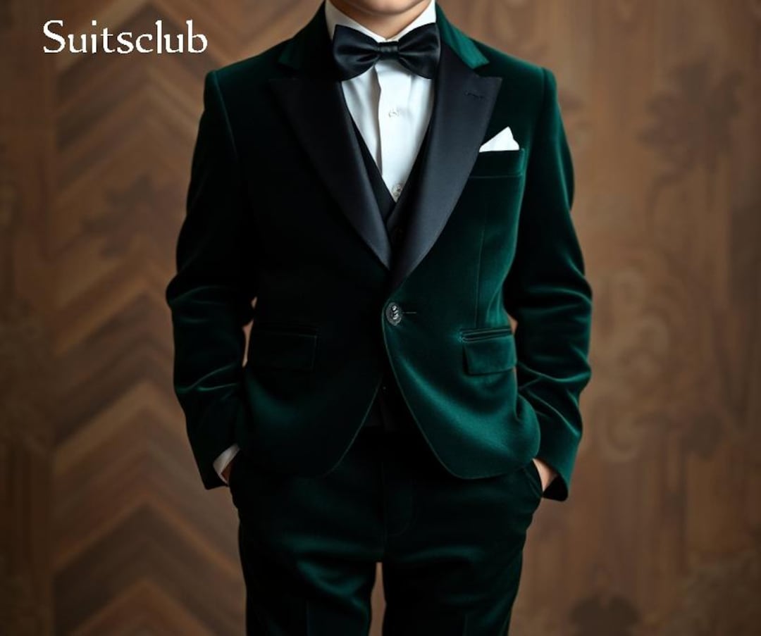 Emerald Green Suit - Toddler/ Baby Boy Wedding Suit - Green Tuxedo Suit ...