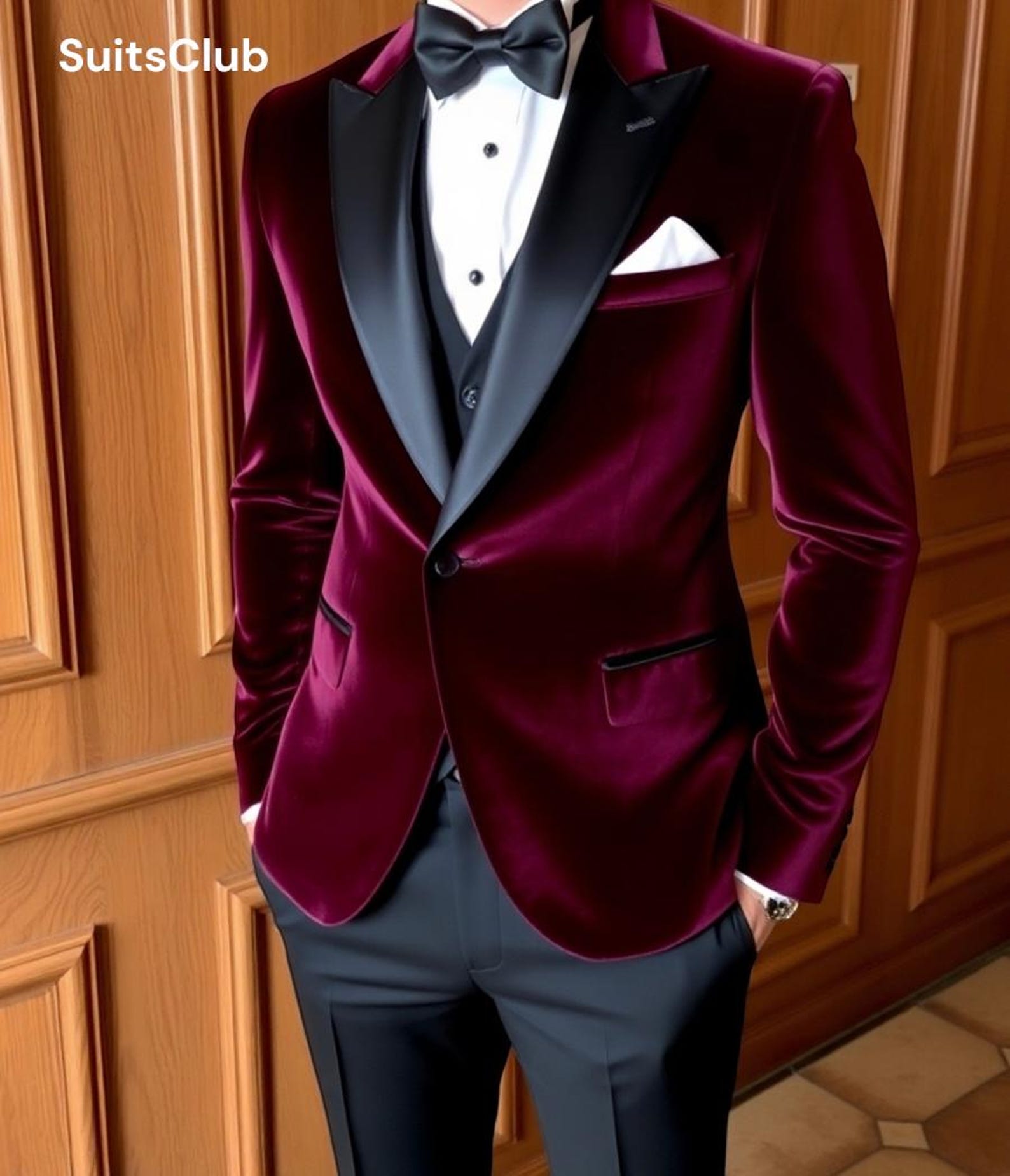 Men's Clothing - Men Velvet Suit - Men Velvet Blazer - Men Tuxedo Suit ...