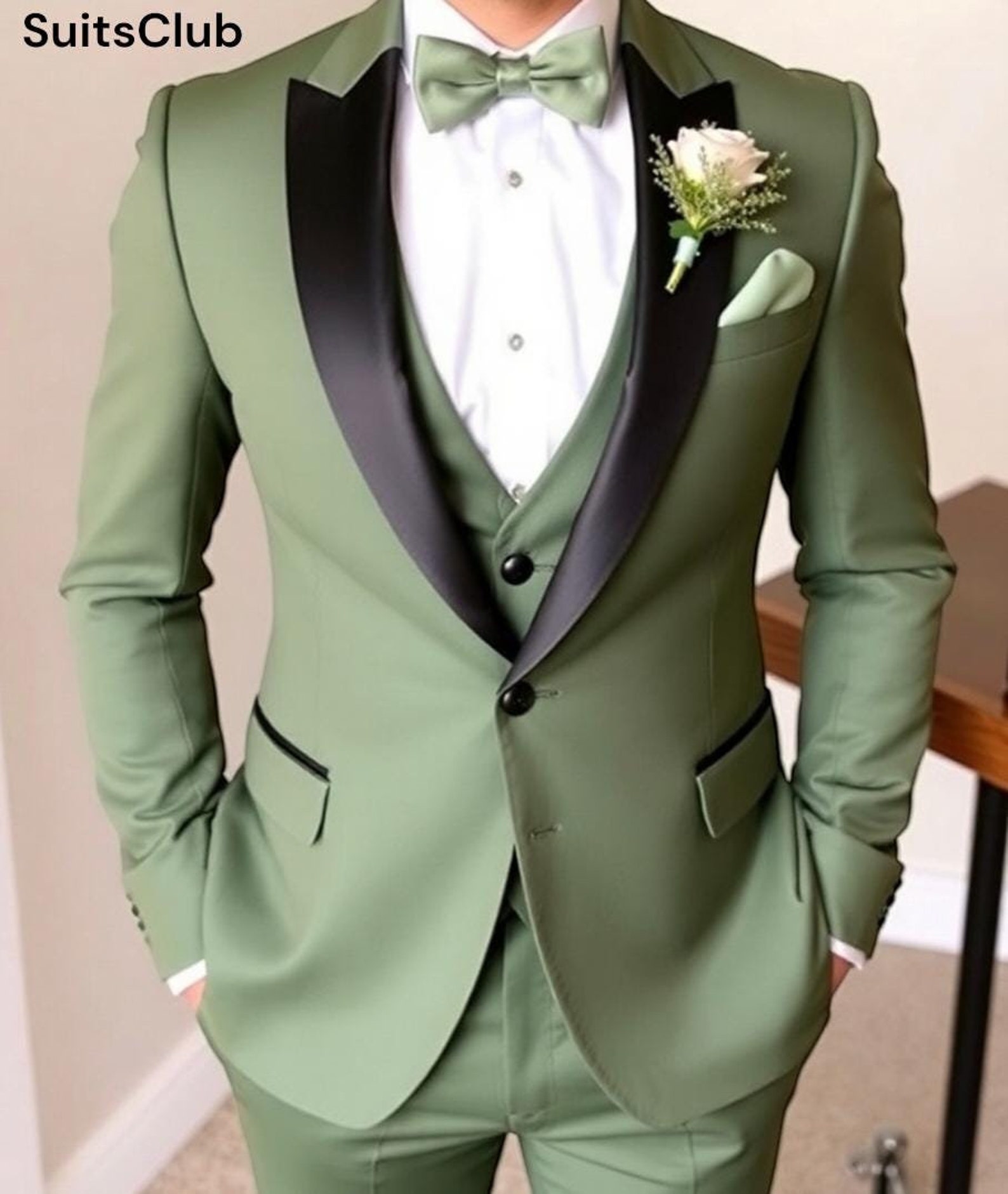 Green Three Piece - Party Wear Suit - Green Wedding Suit - Suit for ...