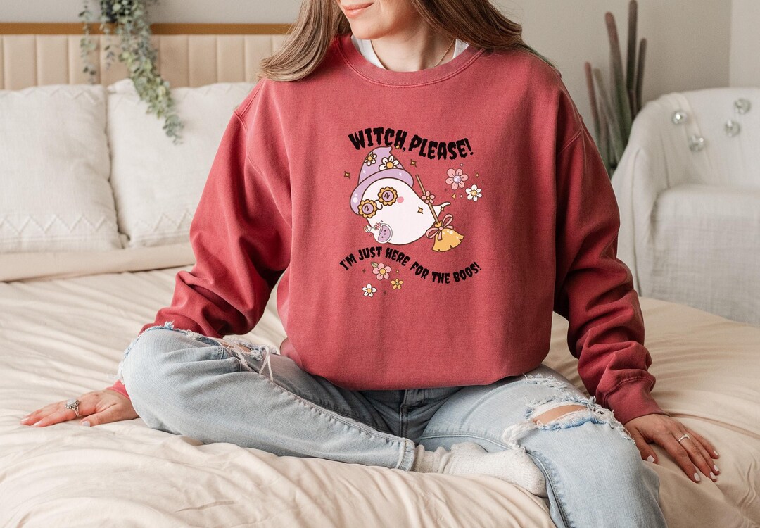 Witch Please Ghost Comfort Colors Sweatshirt | Halloween Spooky Season ...