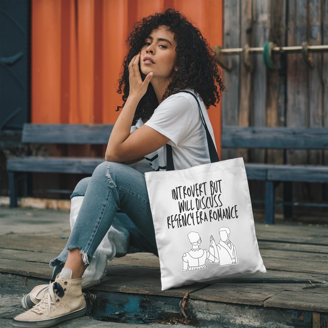 Regency Romance Canvas Tote Bag: Introvert Reader Gift - Etsy