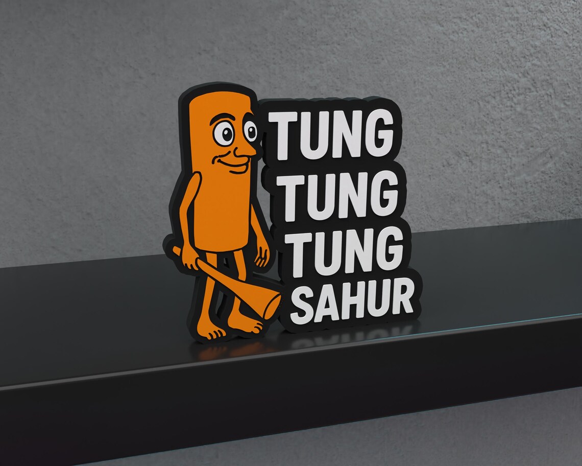 Tung Tung Tung Sahur Desk/wall Sign - Italian Brainrot (customizable ...