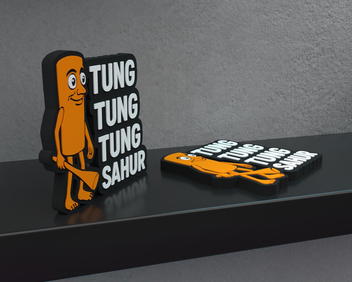 Tung Tung Tung Sahur Desk/wall Sign - Italian Brainrot (customizable ...