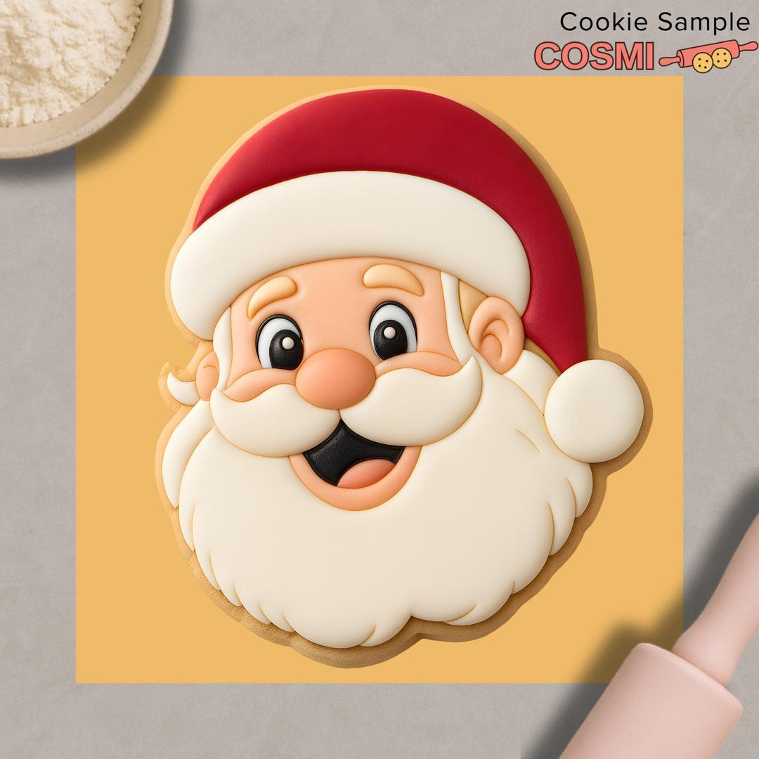 Santa Face Cookie Cutter With Fondant Embosser – Christmas Holiday ...