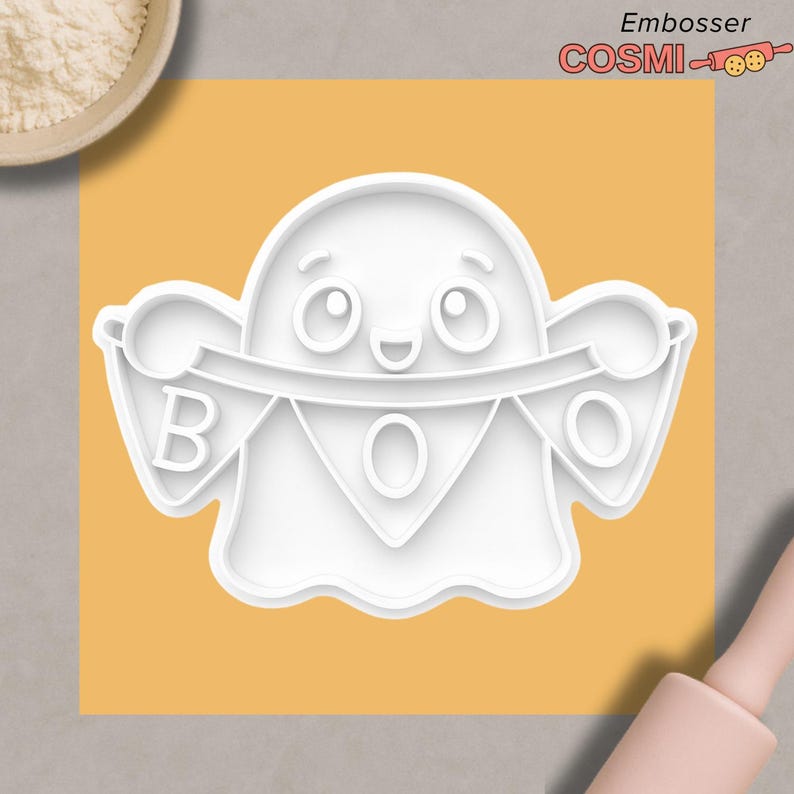 Boo Banner Ghost Cookie Cutter & Fondant Embosser Cute Halloween Baking ...