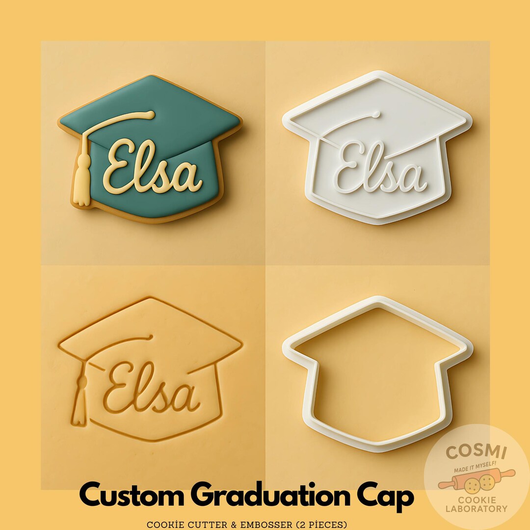 Custom Graduation Cap Cookie Cutter and Name Embosser - Etsy