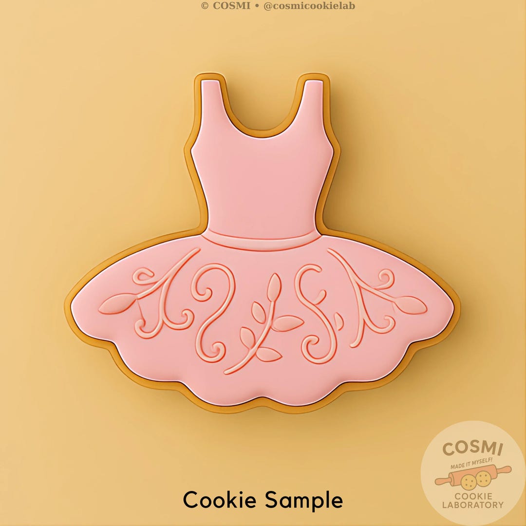 Floral Tutu Cookie Cutter and Embossing Stamp Set for Ballet Party ...